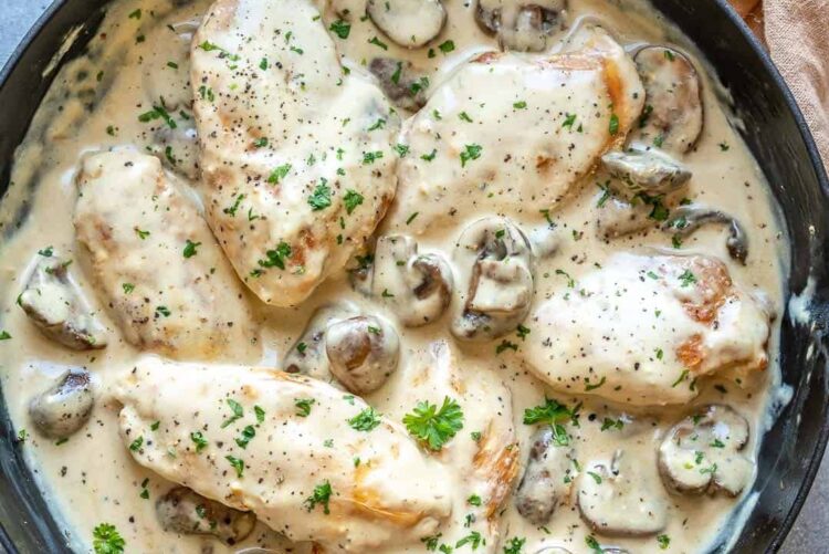 Frango com natas e cogumelos | Ruralea