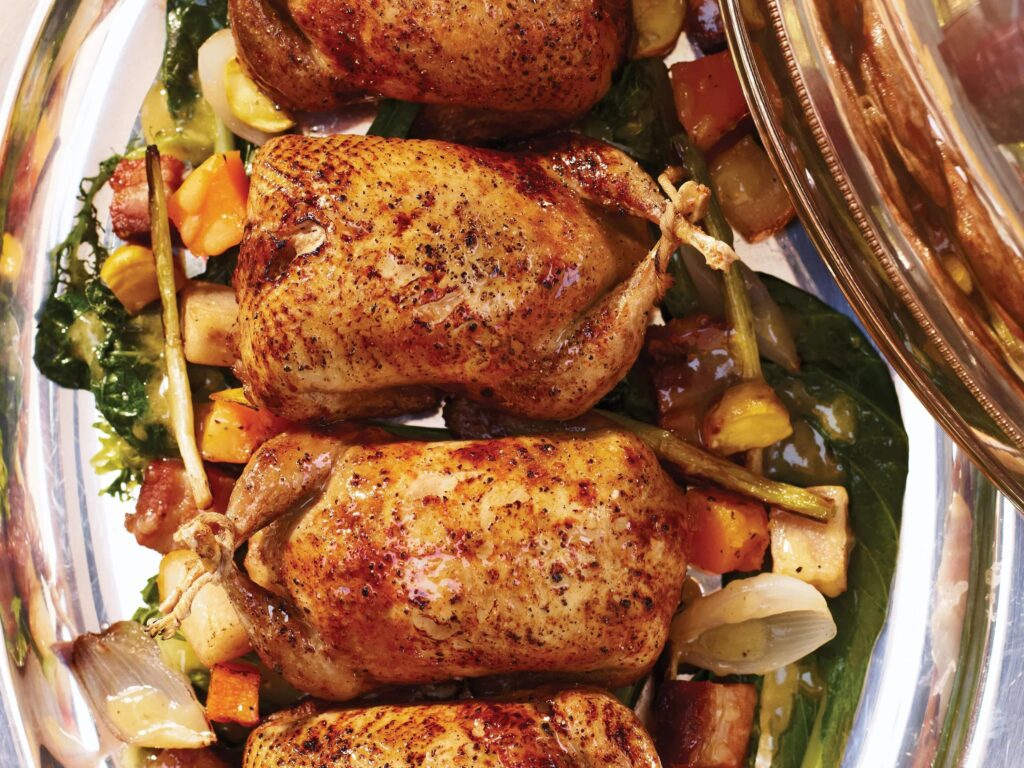 Codornizes assadas no forno | Ruralea