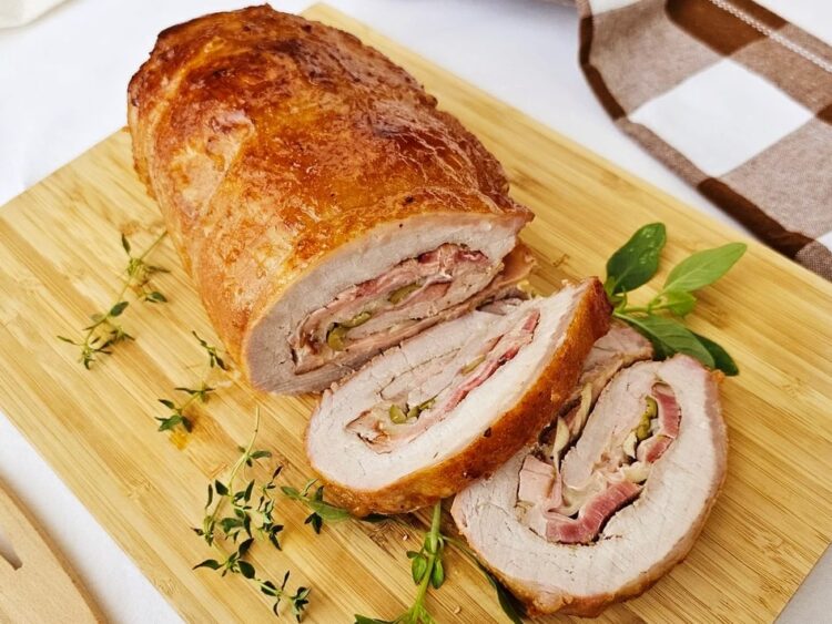 Lombo de porco recheado com bacon | Ruralea